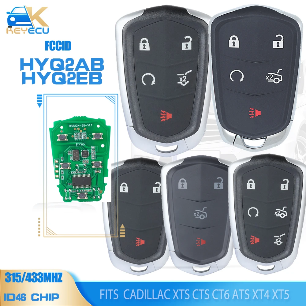 KEYECU HYQ2AB - 315MHz HYQ2EB- 433MHz Remote Key Fob for 2015 2016 2017 ...