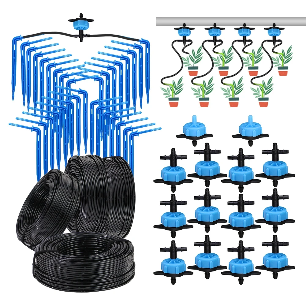 20m Garden Automatic Watering System Drip Irrigation 4-Way 3/5mm 2-Way ...