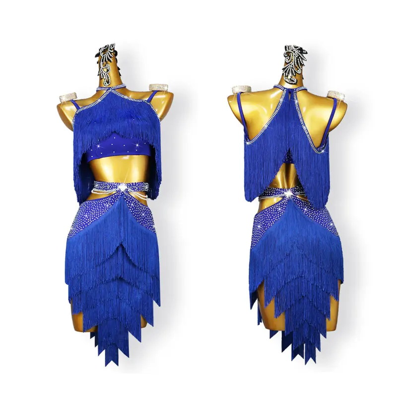 Vestido profesional de baile latino para mujer, traje de actuación de ...