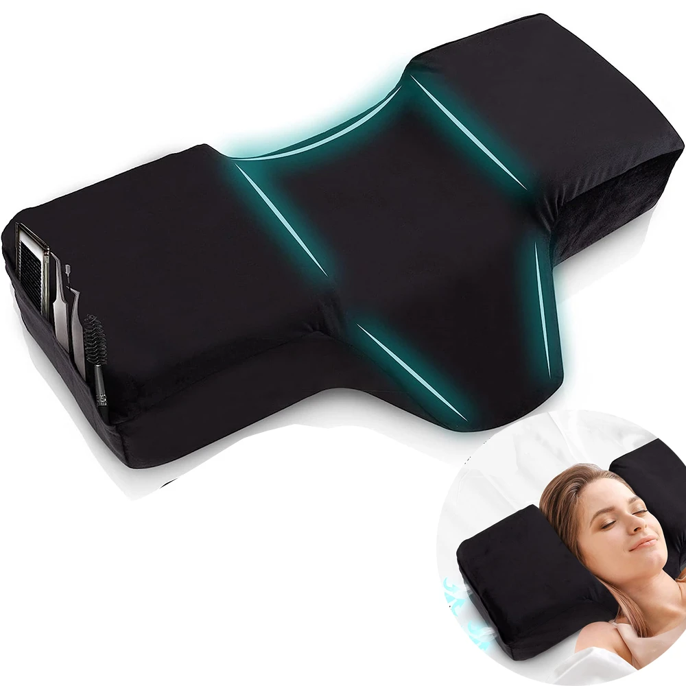 Lash Pillow for Eyelash Extension Memory Foam Ergonomic Curve Improve ...