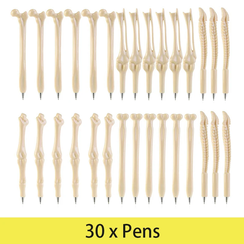 30Pcs-Novelty-Bone-Shape-Black-Ink-Ballpoint-Pens-Office-School-Student ...