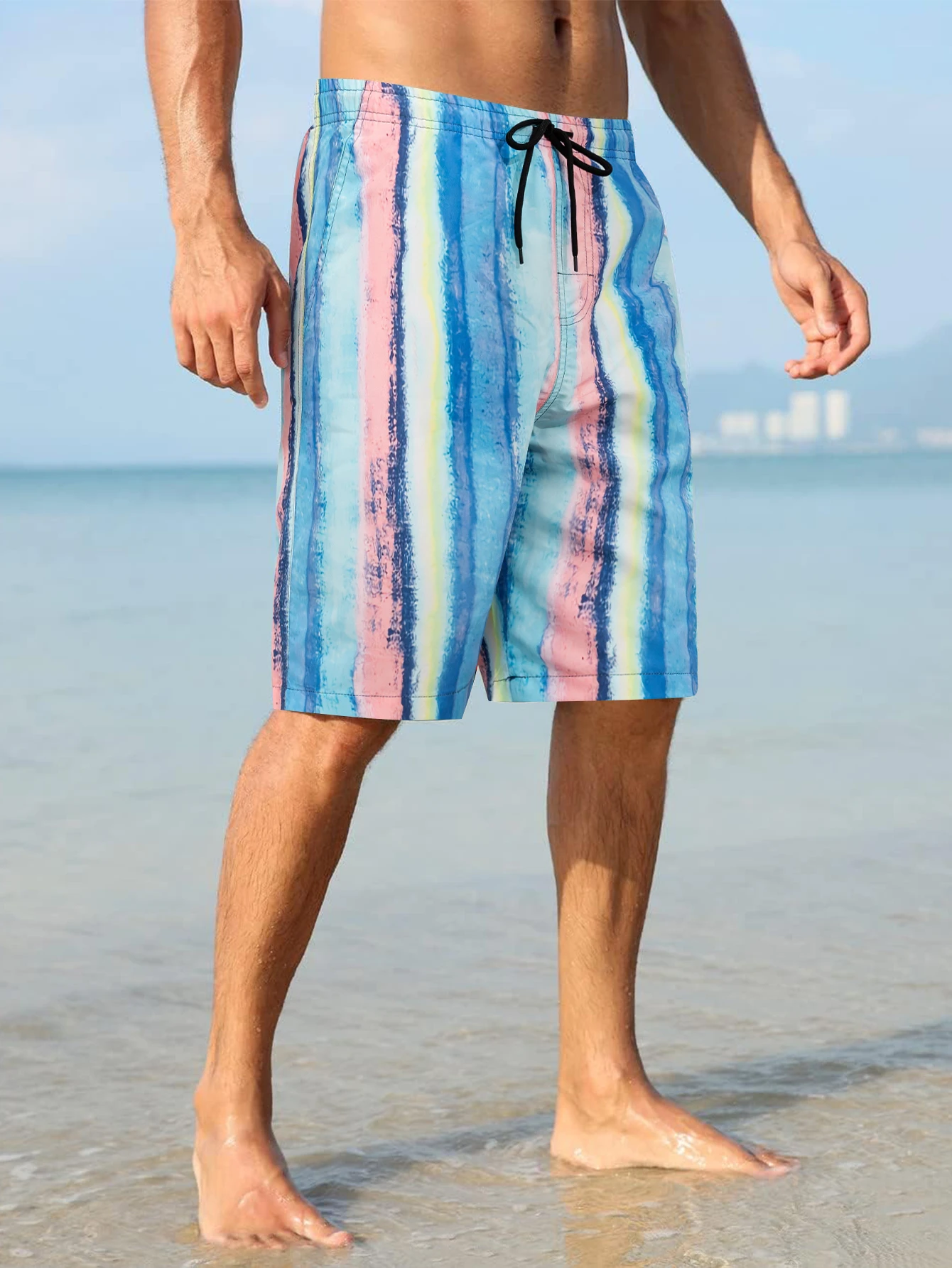 Shorts-de-Tie-Dye-masculino-cal-o-de-banho-com-bolsos-shorts-de-praia ...