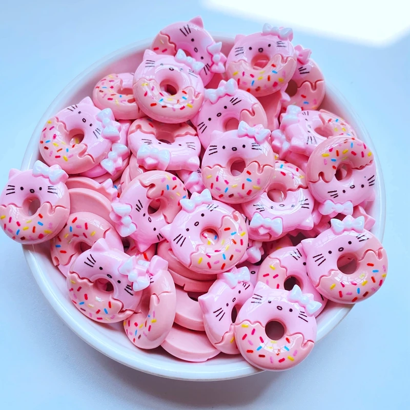 Resin Decoration 10 Pcs Donuts | Cute Resin Flat Back Cabochon - 10 ...