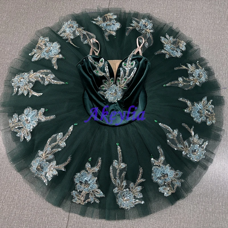 Akeylia Dark green professional ballet tutu women Group dance ...