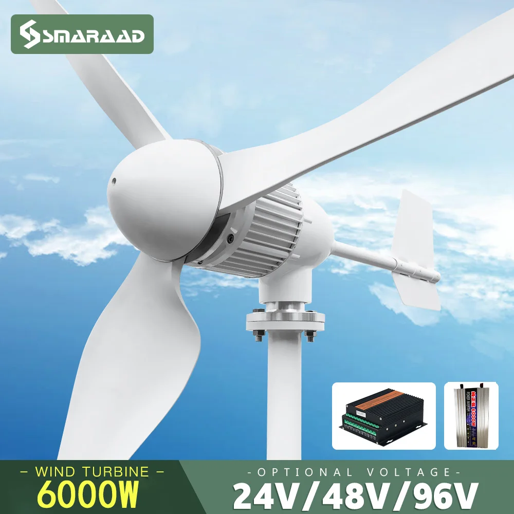 Wind-Turbine-6KW-Generator-Horizontal-Windmills-Alternative-Dynamo ...
