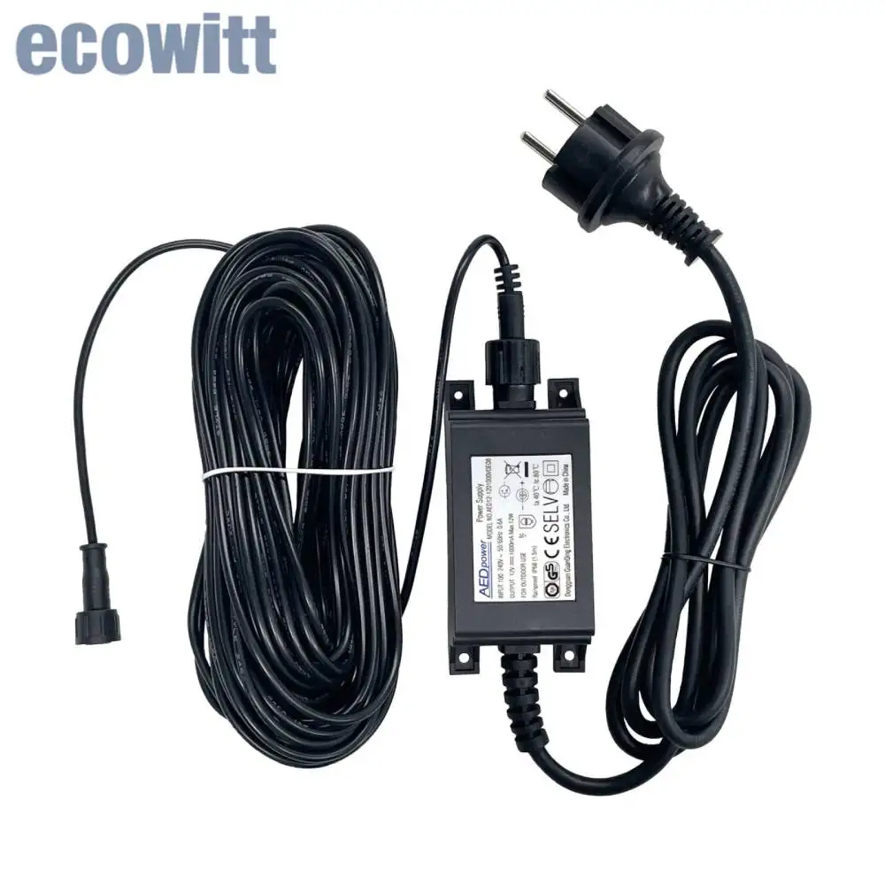Extension Cord, 12V Power Supply & Heating Cable for Ecowitt WS80 ...