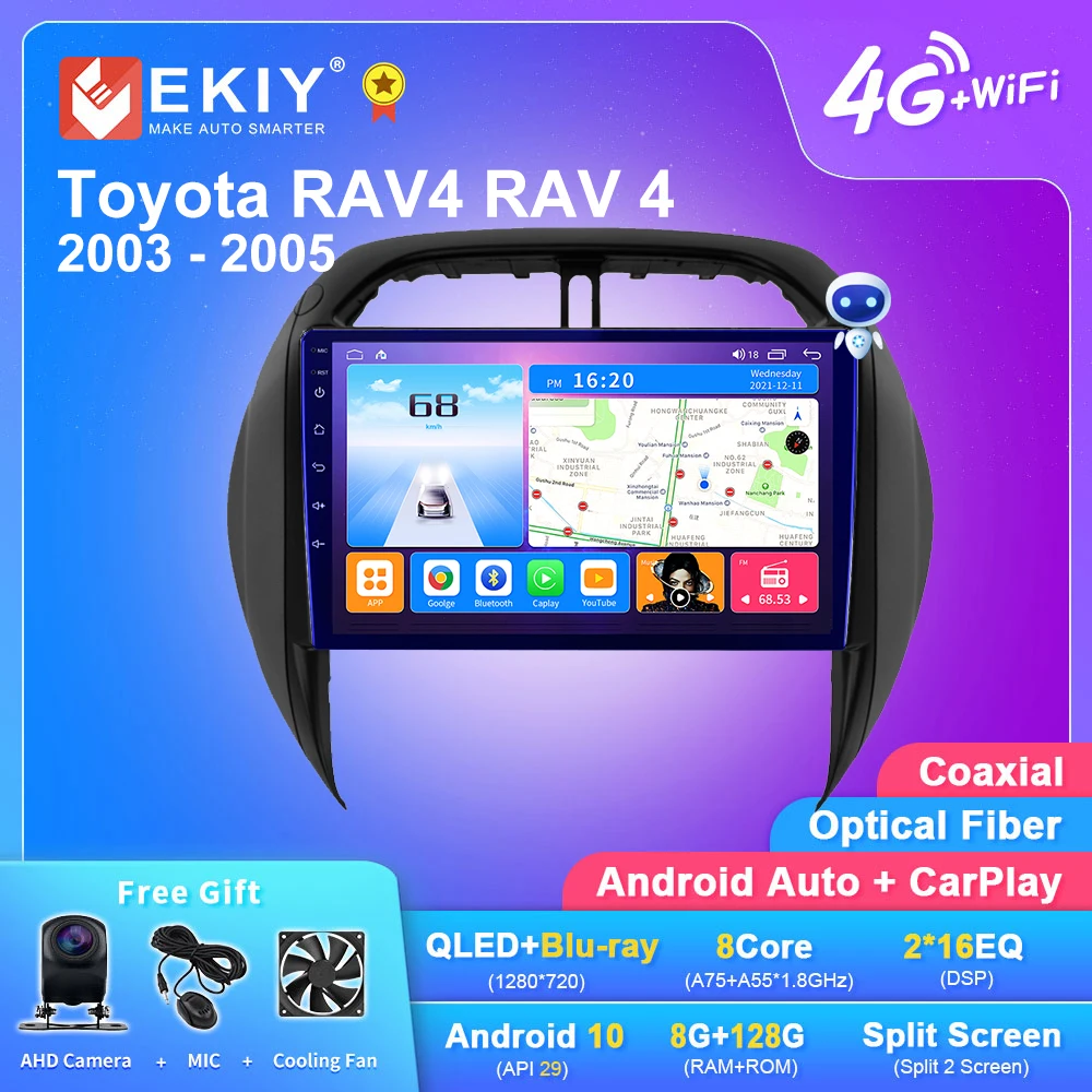 Ekiy T7 Android 10.0 For Toyota Rav4 Rav 4 2003 - 2005 Car Radio Multimedia Video Player ...