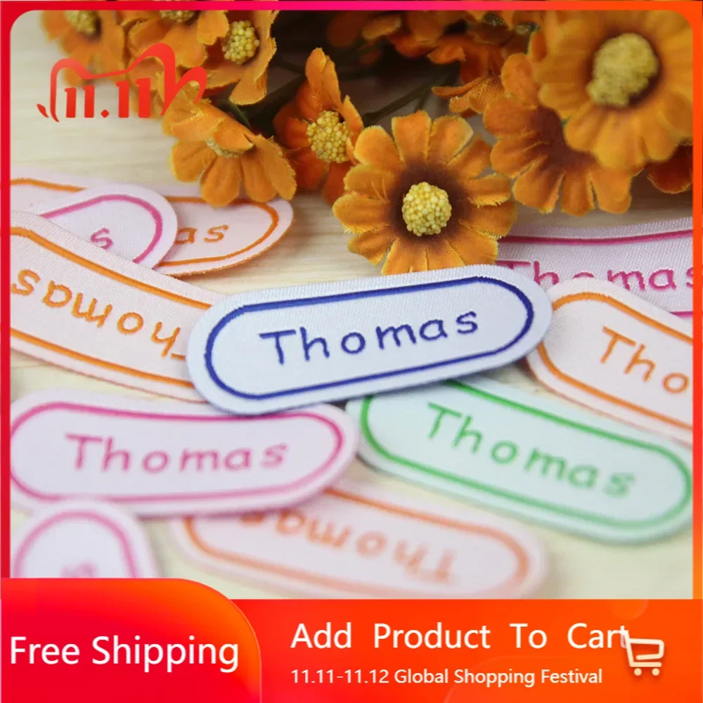 12Pcs-35x18MM-Personalized-Cotton-Name-Labels-Washable-Iron-On-Tags ...