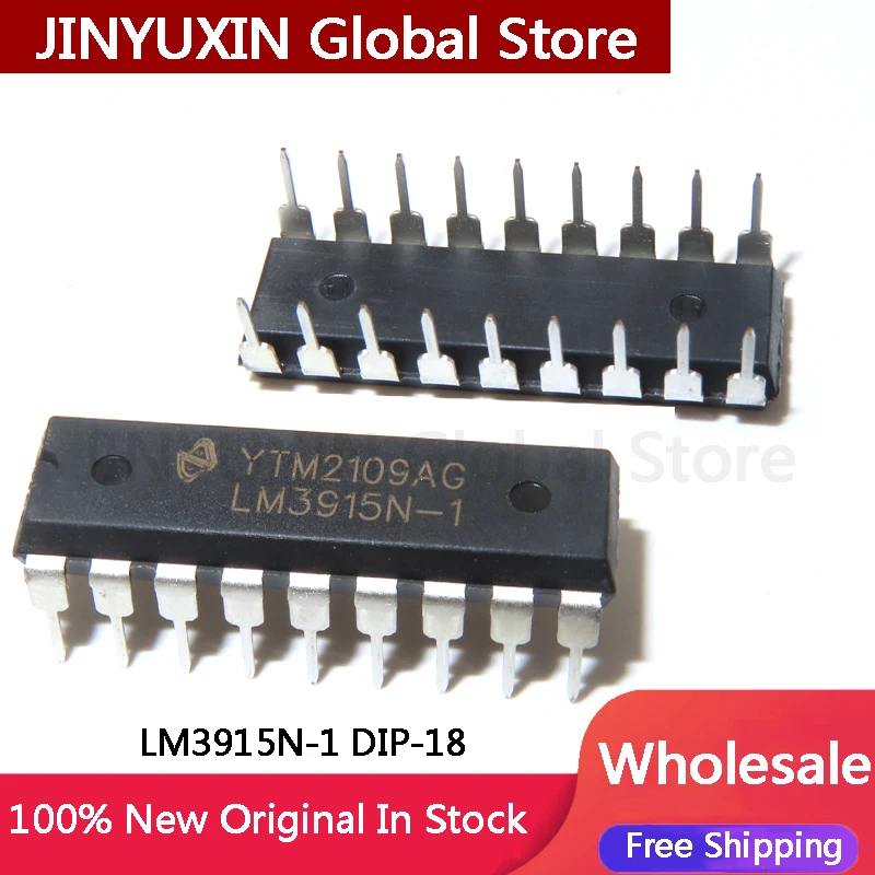 10-100Pcs LM3915N LM3915N-1 LED Bar Chart Display Driver Chip DIP-18 IC ...