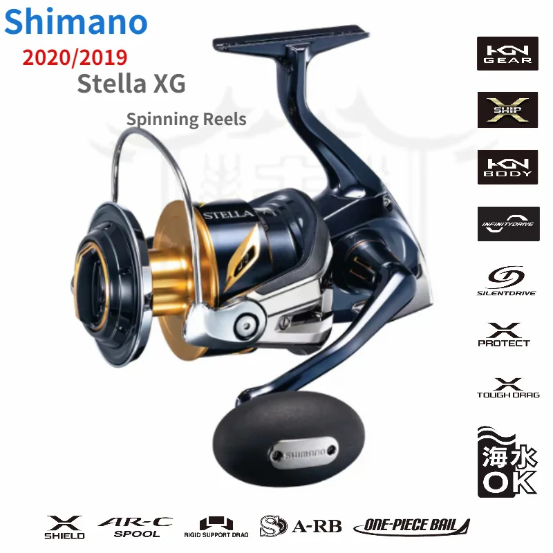 2020/2019 Shimano STELLA SW 스피닝 낚시 릴, X ship 바닷물, 4000, 5000, 6000 ...