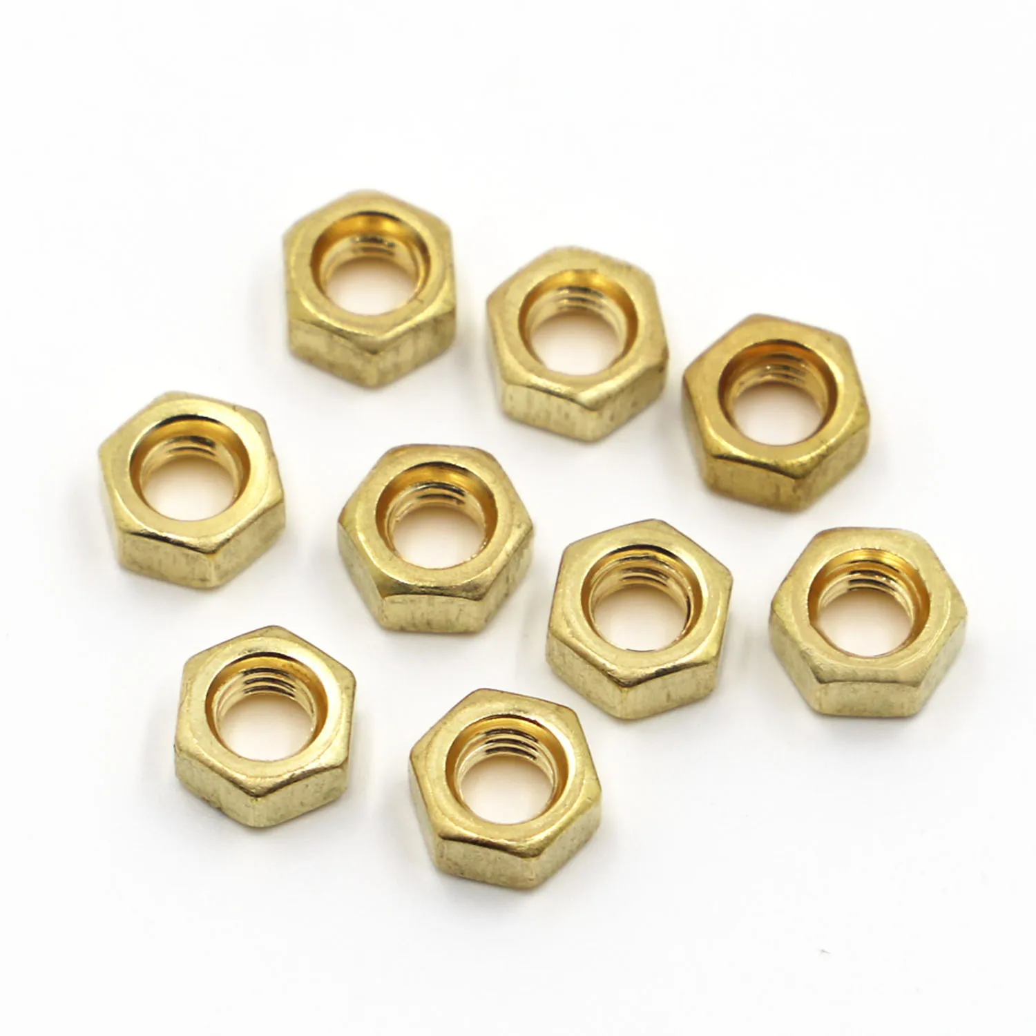 1-50pcs DIN934 Solid Brass Copper Hex Hexagon Nut for M1.6 M2 M2.5 M3 M4 M5 M6 M8 M10 M12 Screws ...