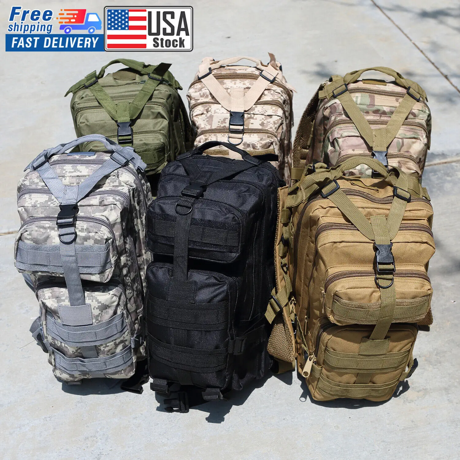 30L-Military-Tactical-Assault-Backpack-Molle-Outdoor-Camping-Hiking ...