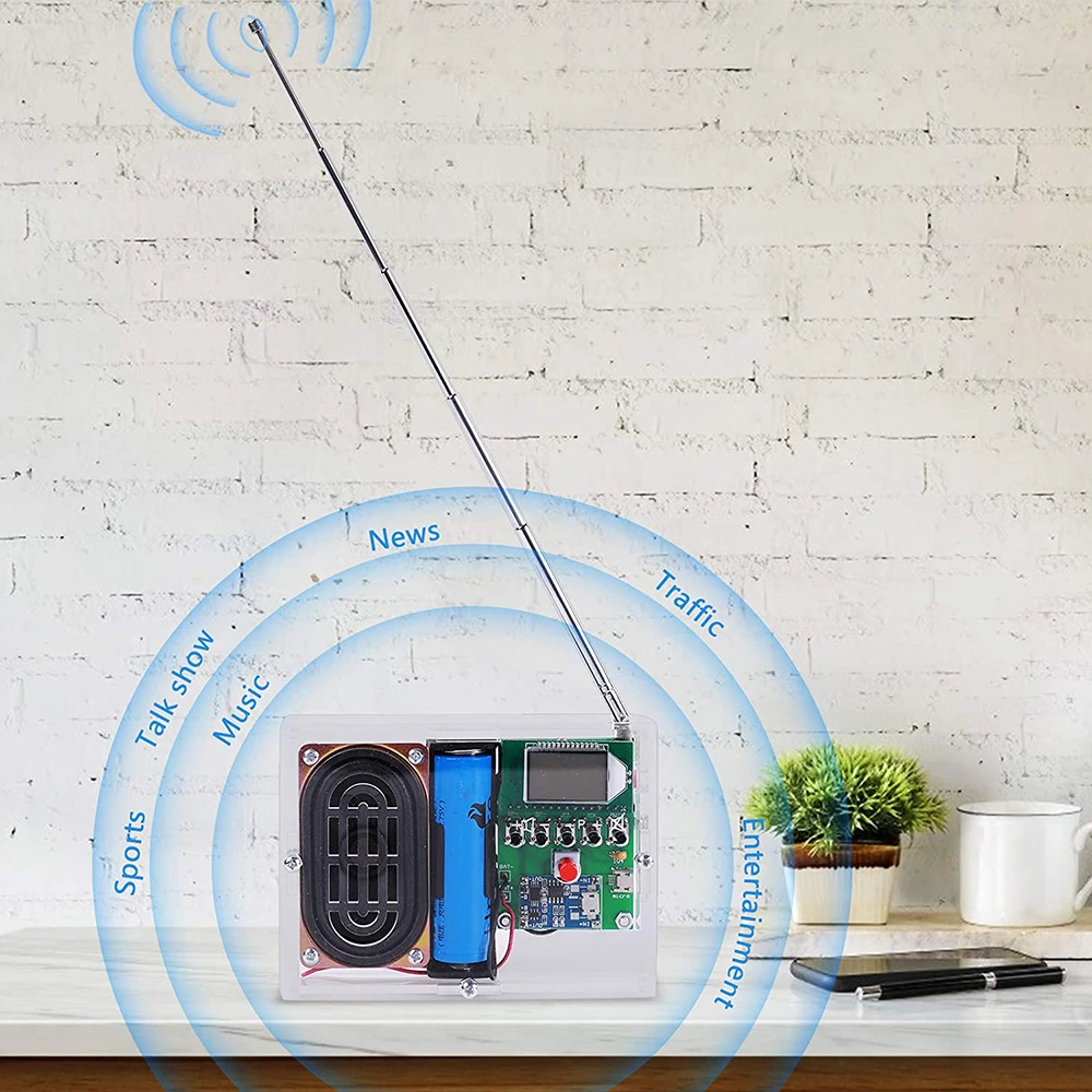 Rádio Fm Eletrônico Kit Receptor Módulo Faça Você Mesmo Speaker Rádio ...