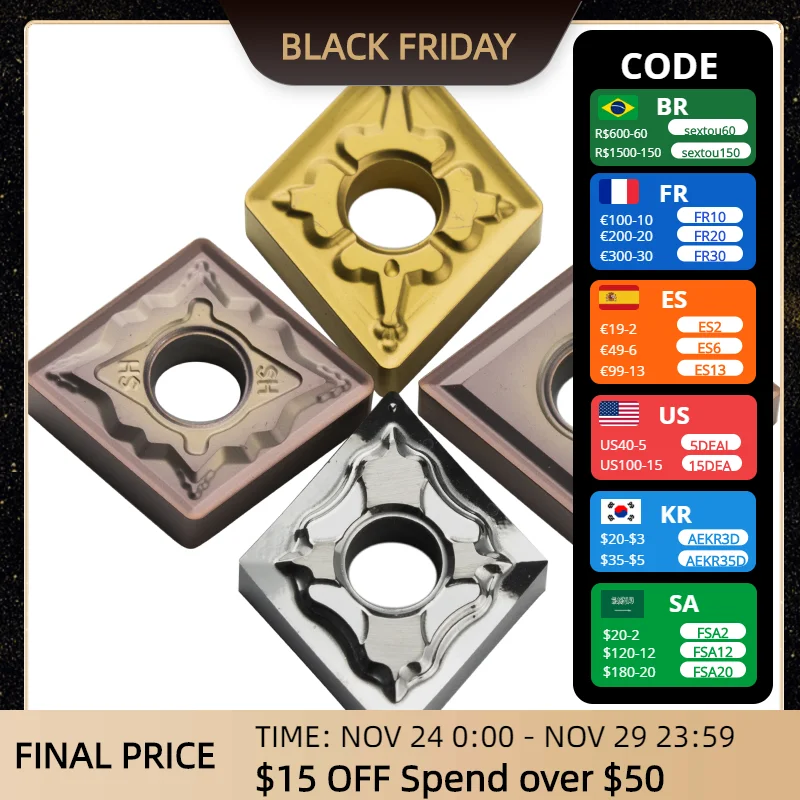 10pcs CNMG120404 CNMG120408 Carbide Insert for MCLNR External Turning Tool CNMG12 Aluminium ...