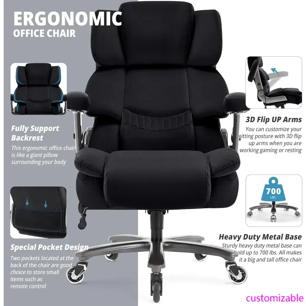 2025-New-High-Capacity Executive Office Chair: 700lb Load, Plush Cloth ...
