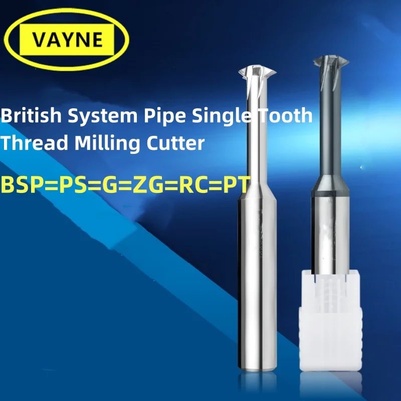 1PCS-CNC-55HRC-Tungsten-Steel-British-Single-Tooth-Pipe-Thread-Mills ...