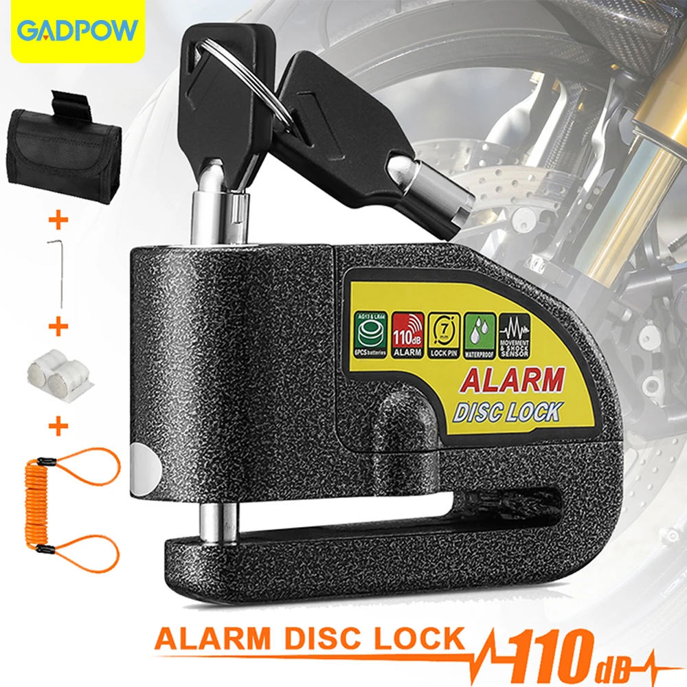 Gadpow-Motorcycle-Disc-Lock-Bike-Wheel-Padlock-Motorcycle-Alarm ...