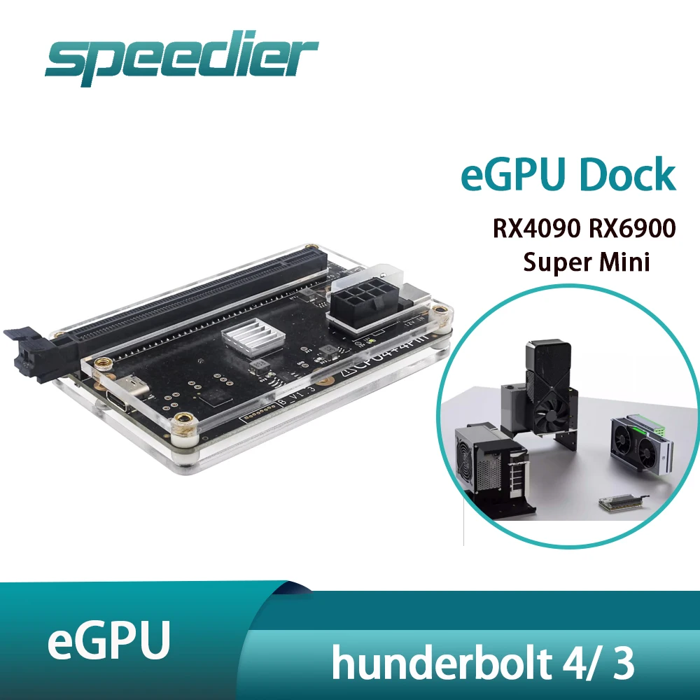 Thunderbolt 4 3 eGPU Dock External GPU Docking Station to PCIe Graphics ...