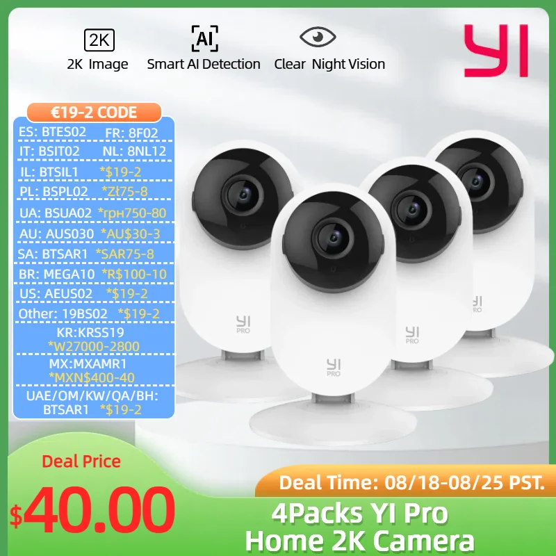 YI-4pc-2K-Home-Pro-Camera-3MP-Wi-Fi-IP-Security-Surveillance-Smart ...