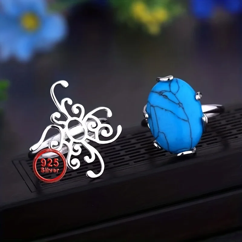 Bisel-de-forma-Irregular-cabuj-n-de-Plata-de-Ley-925-ajustes-de-anillo ...