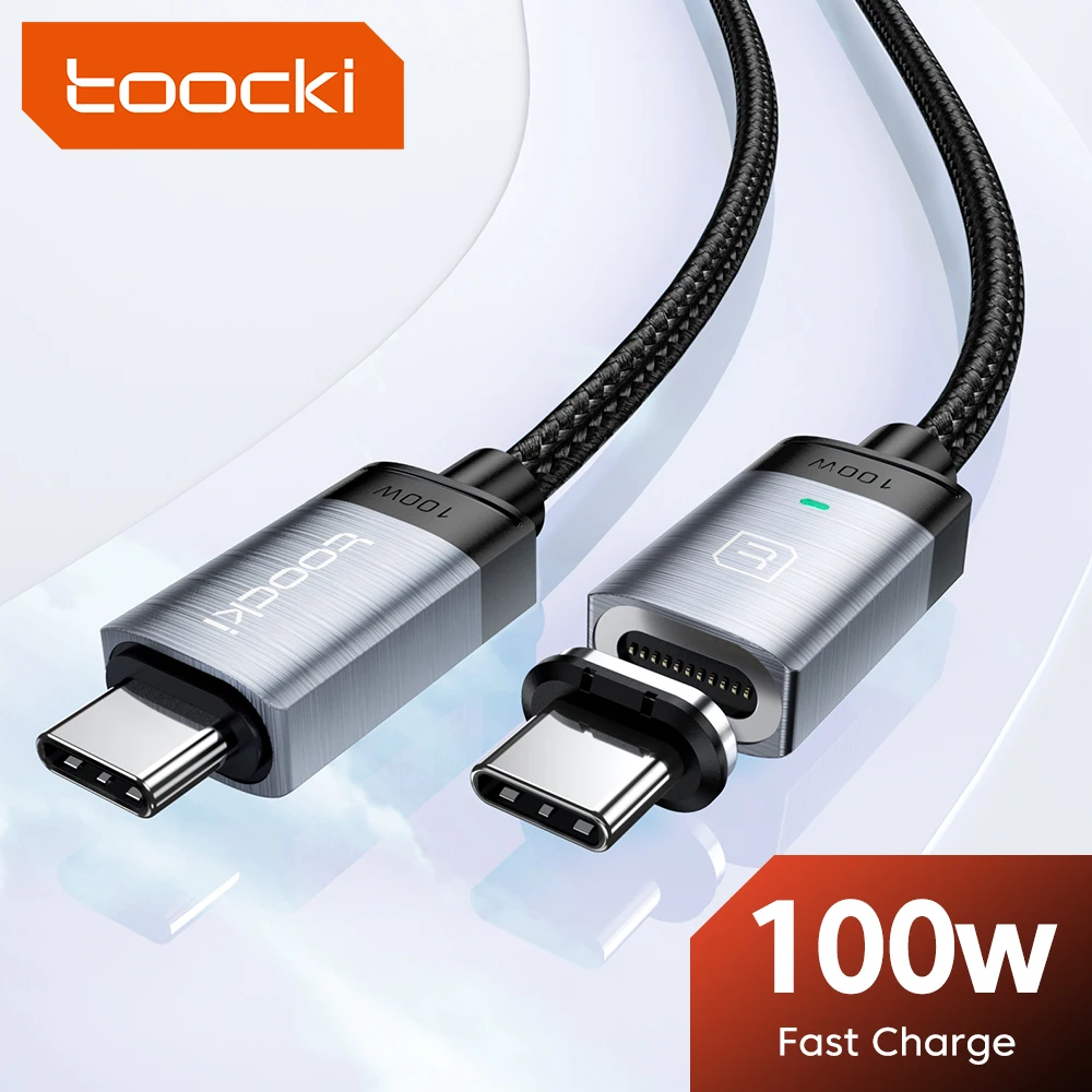 Toocki 마그네틱 케이블 USB C 투 타입 C 100W PD 빠른 충전 마그네틱 충전기 코드, Macbook iPad Samsung Xiaomi Huawei ...