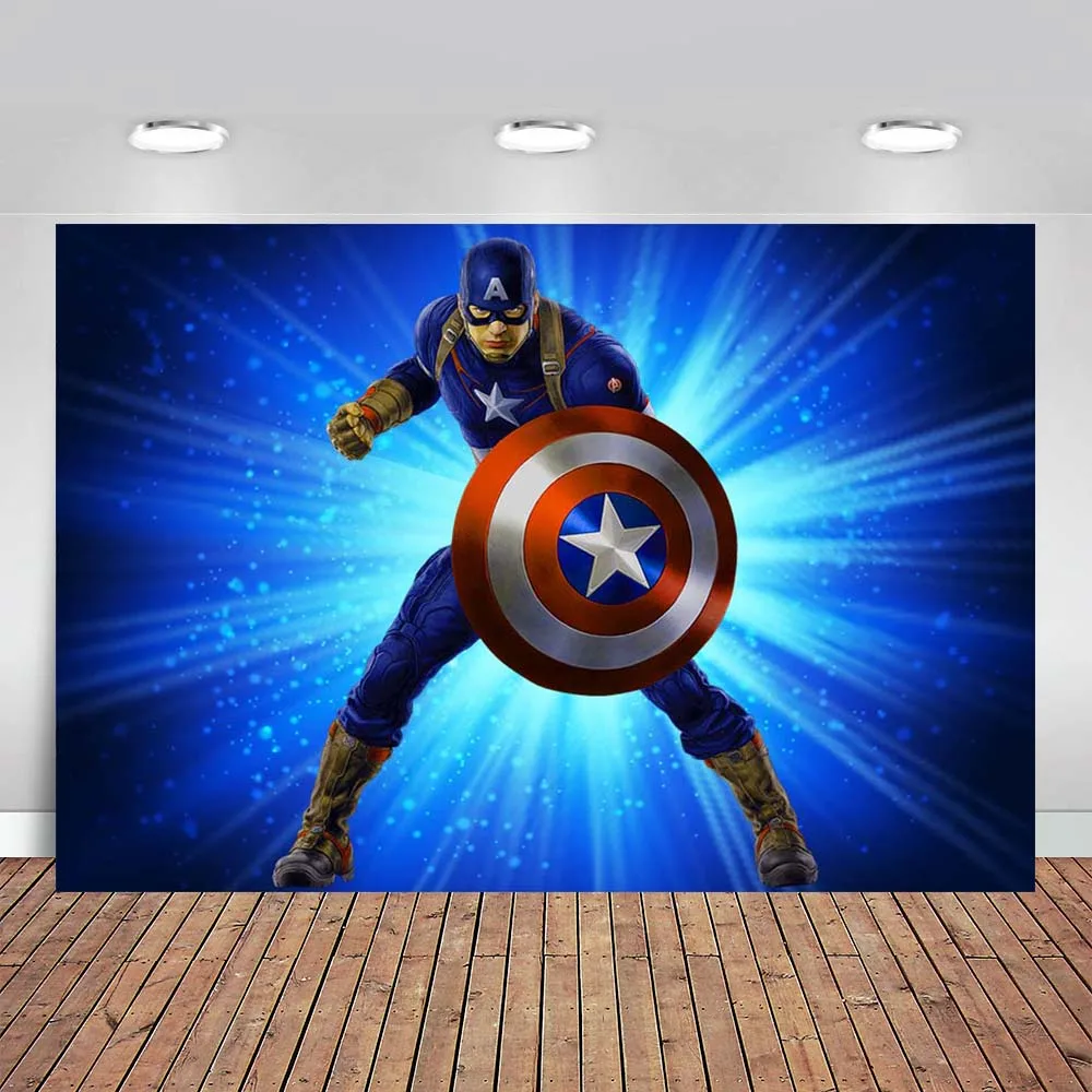 Captain-America-Background-for-Birthday-Party-Baby-Shower-Backdrops ...
