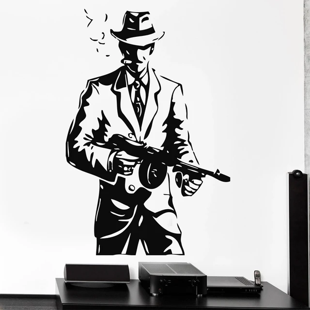 Tommy Gun Gangster Drawings