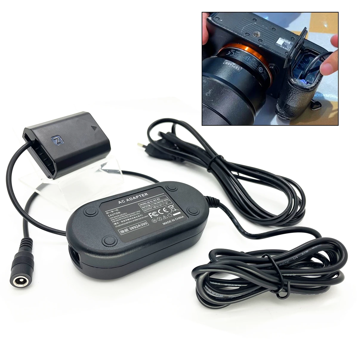 FZ100-DC-Coupler-Dummy-Battery-AC-Power-Adapter-for-Sony-ZV-E1-A7R-V-A7 ...