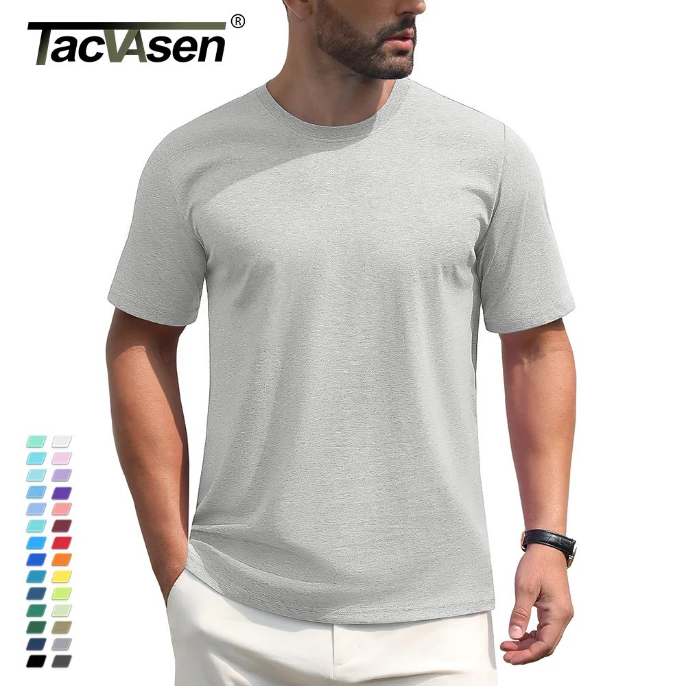 TACVASEN-Short-Sleeve-Crew-Neck-Cotton-T-shirts-Mens-Breathable-Casual-T-shirt-Sports-Pullover ...