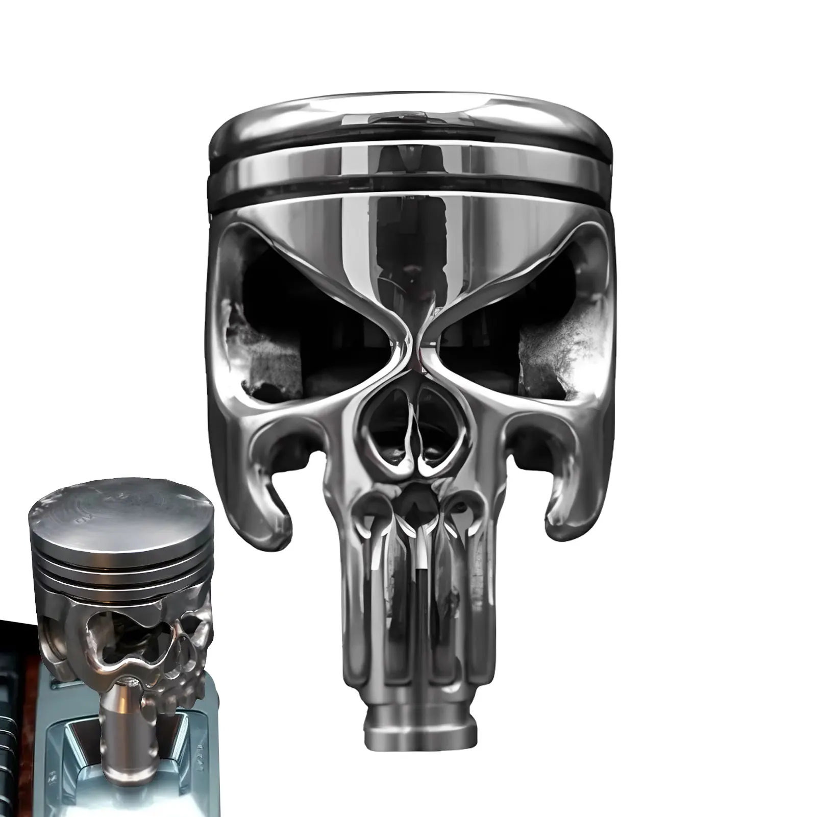 Car Skull Gear Stick Shift Knob Stainless Steel Skull Shape Shift Lever ...