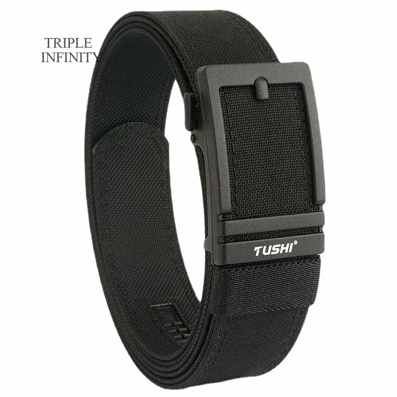 Black-Metal-Automatic-Buckle-Hard-Tactical-Belt-Thickened-Hanging ...