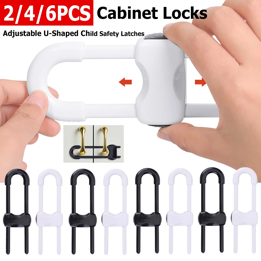 2-4-6-Packs-Proofing-Drawers-Safety-Child-Locks-U-Shaped-Child-Safety ...