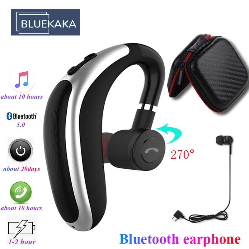 K20 Business Earphone Bluetooth 5.0 Ear Hook Wireless Headphones With ...