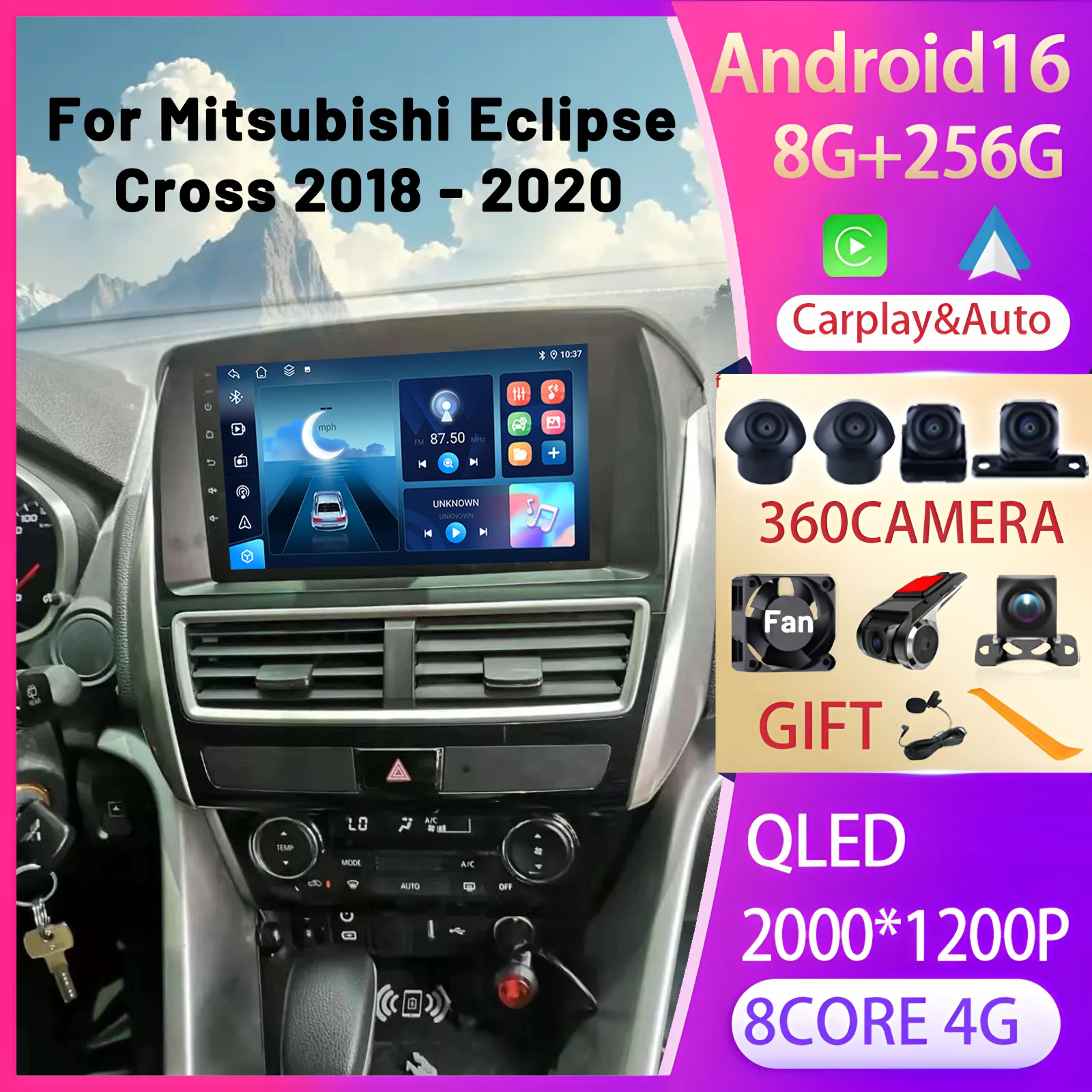 IPS Screen For Mitsubishi Eclipse Cross 2018 - 2020 Multimedia Video ...