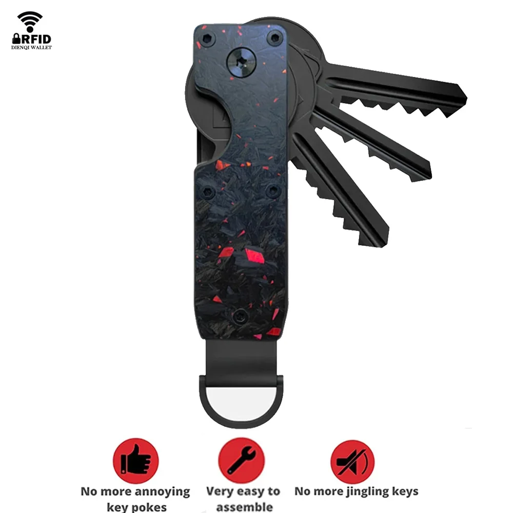 Rfid Key Organizer Men Wallets Compact Holder Metal Key Chain Pouch ...