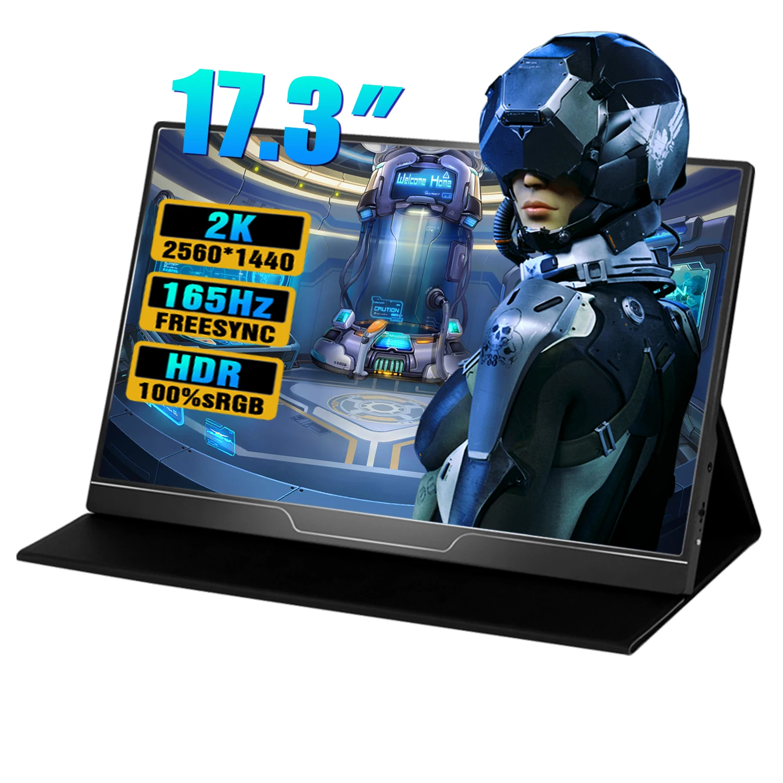 17.3 Polegada 2k 165hz monitor portátil 2560*1440 ips hdr freesync ...