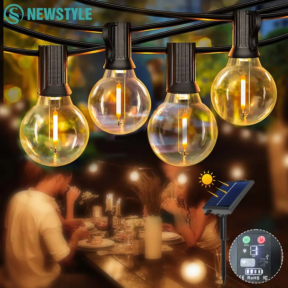 Solar-Outdoor-String-Lights-10M-7M-G40-Globe-Patio-Lights-Solar-Powered ...
