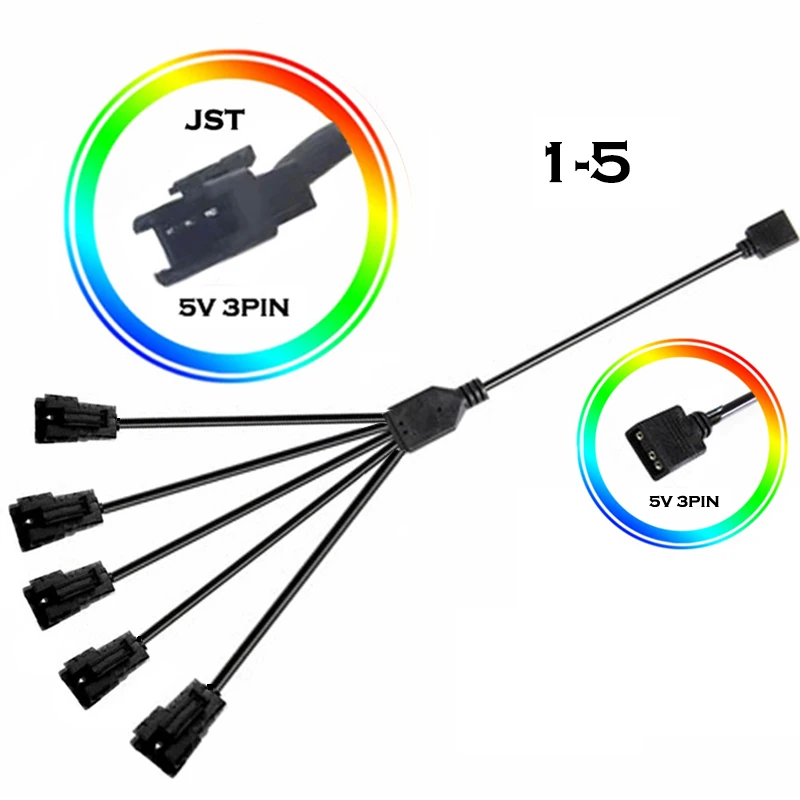 M/b Rgb Aura Sync Jst Sm Adapter Cable, Transfer To 12v 4pin Rgb And 5v ...
