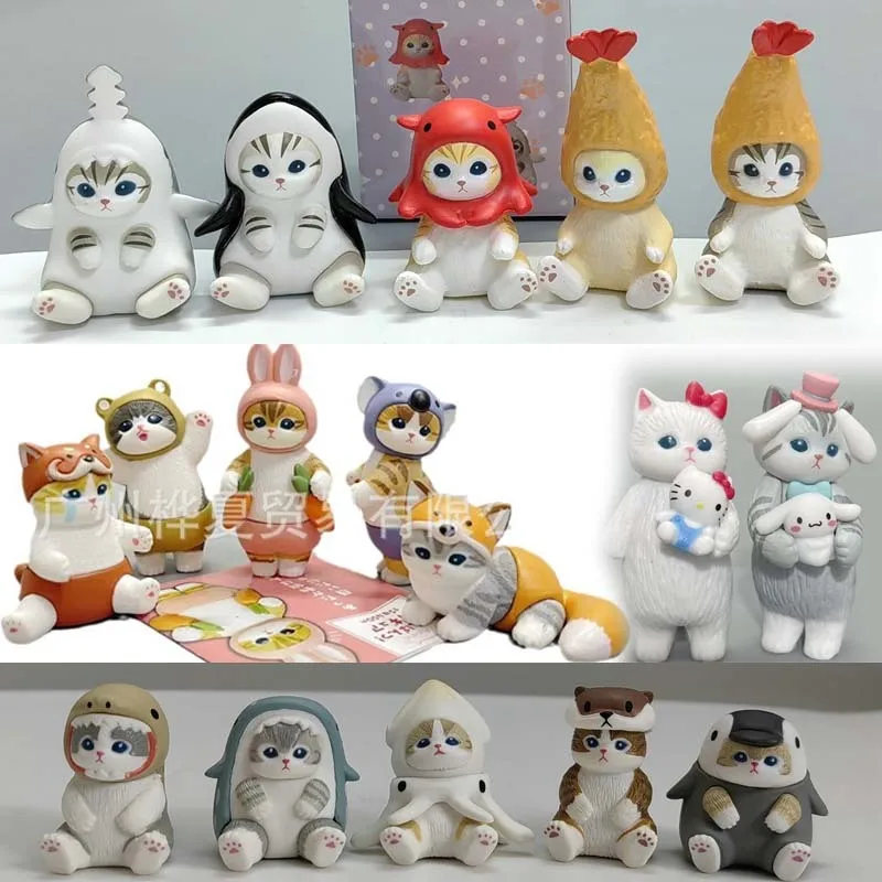 5pcs-set-Mofusand-Cats-Figure-Cute-Capsule-Gashapon-Toys-Kawaii-Animal ...