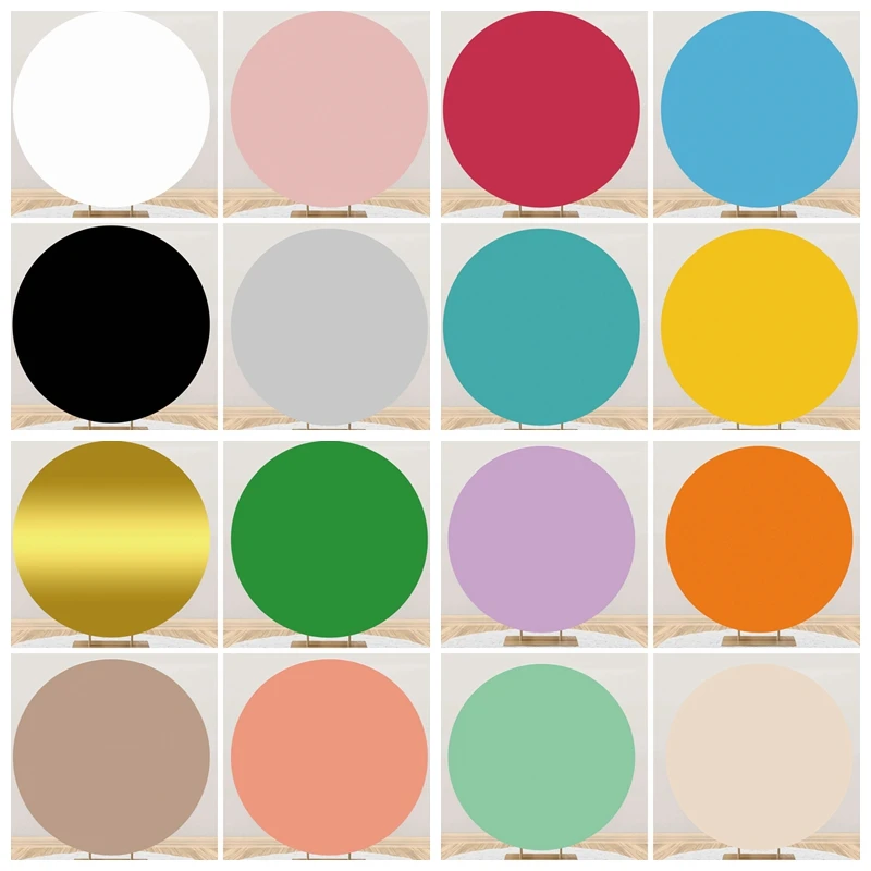 Pure Color Round Circle Backdrop Cover Wedding Baby Shower Birthday ...