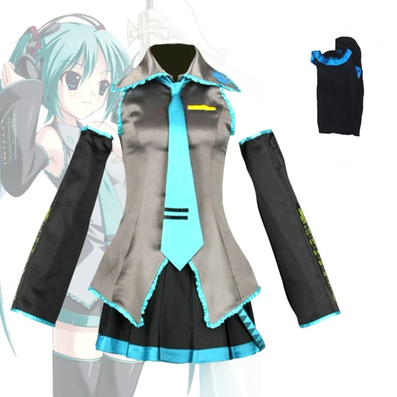 New Vocaloid Miku Cosplay Wig Costume Japan Midi Dress Beginner Future ...