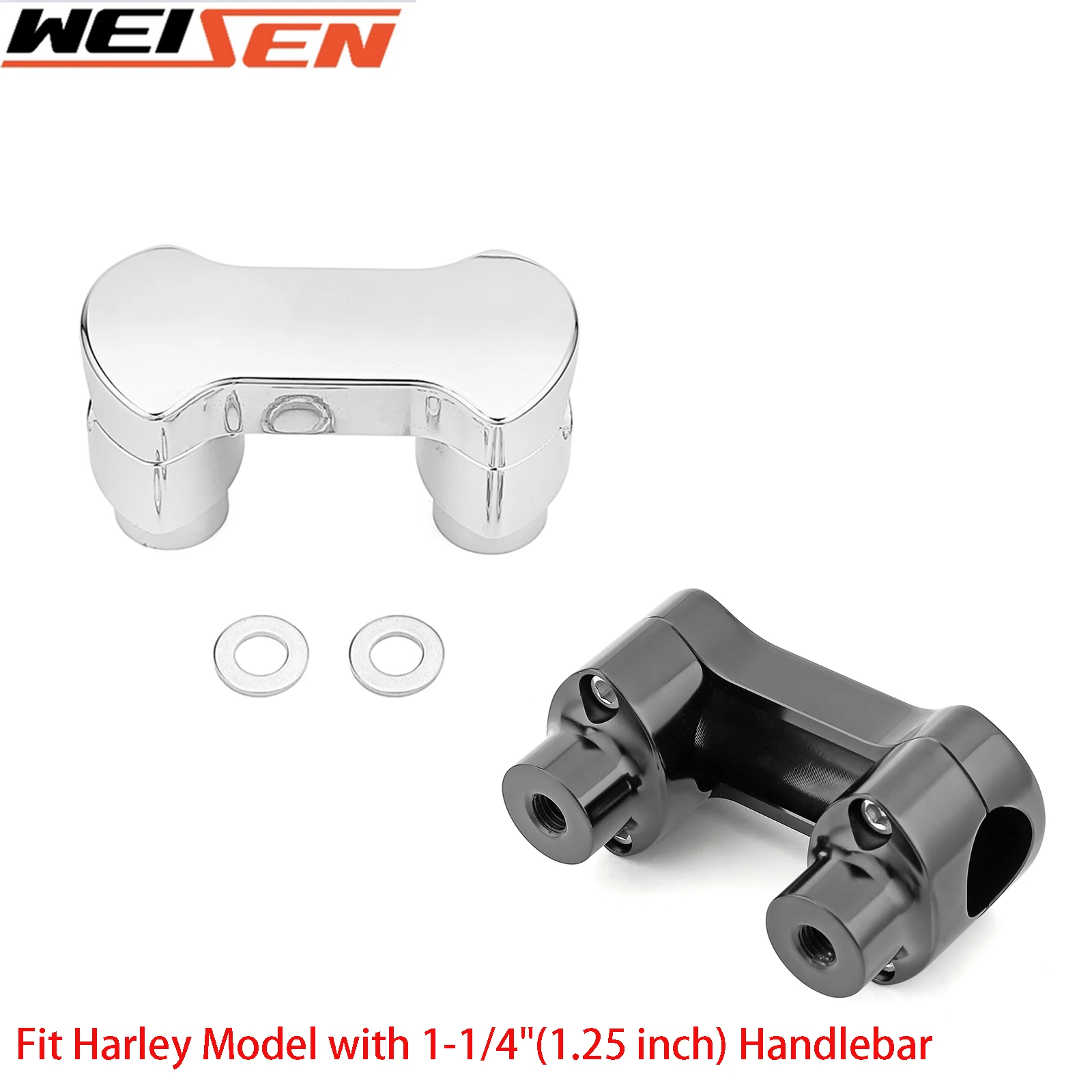 Universal-2-Inch-Riser-Kit-1-25-Handlebar-Clamp-for-Harley-Touring-Road ...