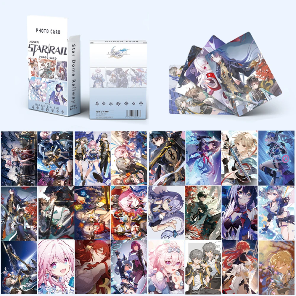 50PCS/Set Honkai:Star Rail Decor Laser Lomo Card Photo card HD Game ...