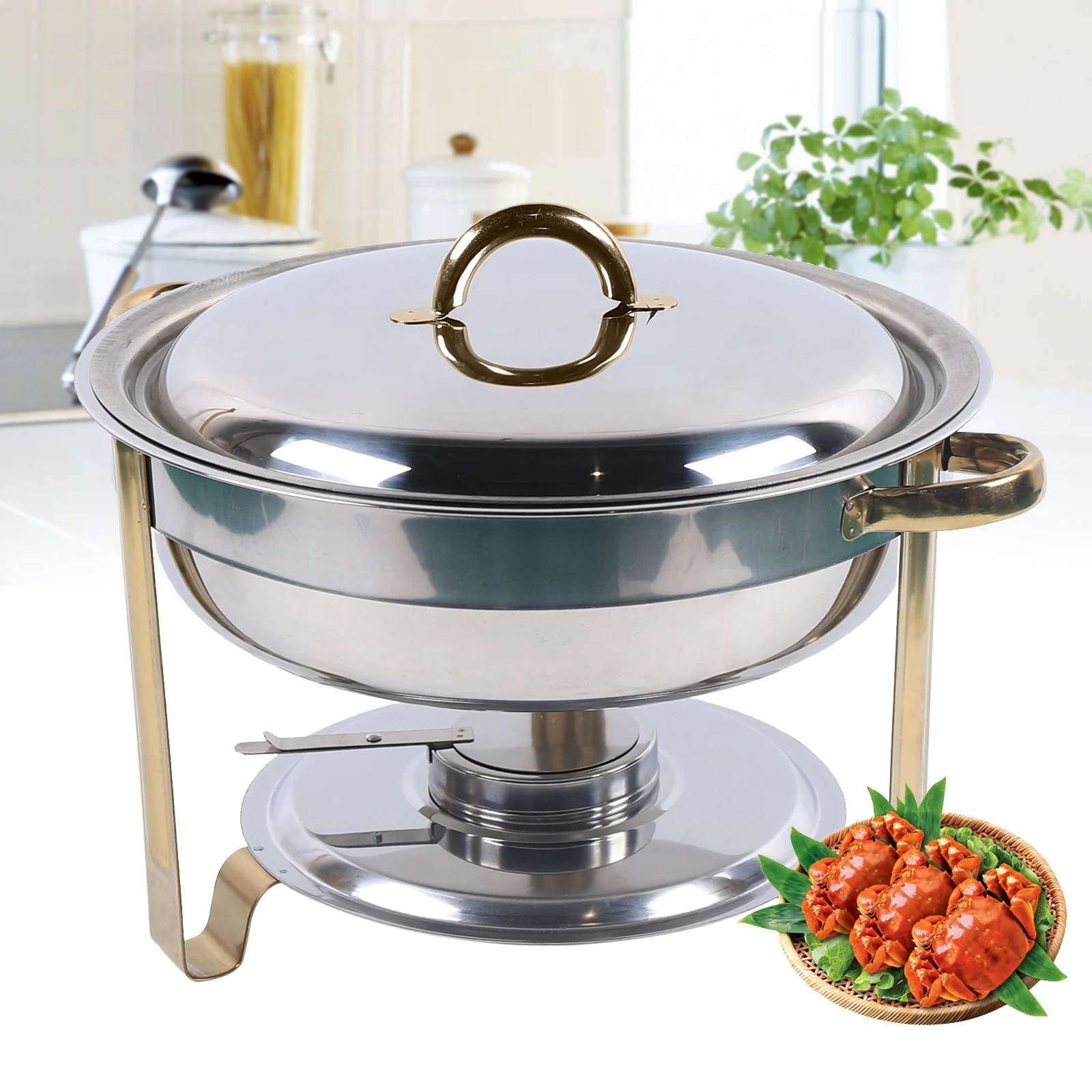 4L-Stainless-Steel-Chafing-Dish-Restaurant-Buffet-Food-Warmer-Container ...