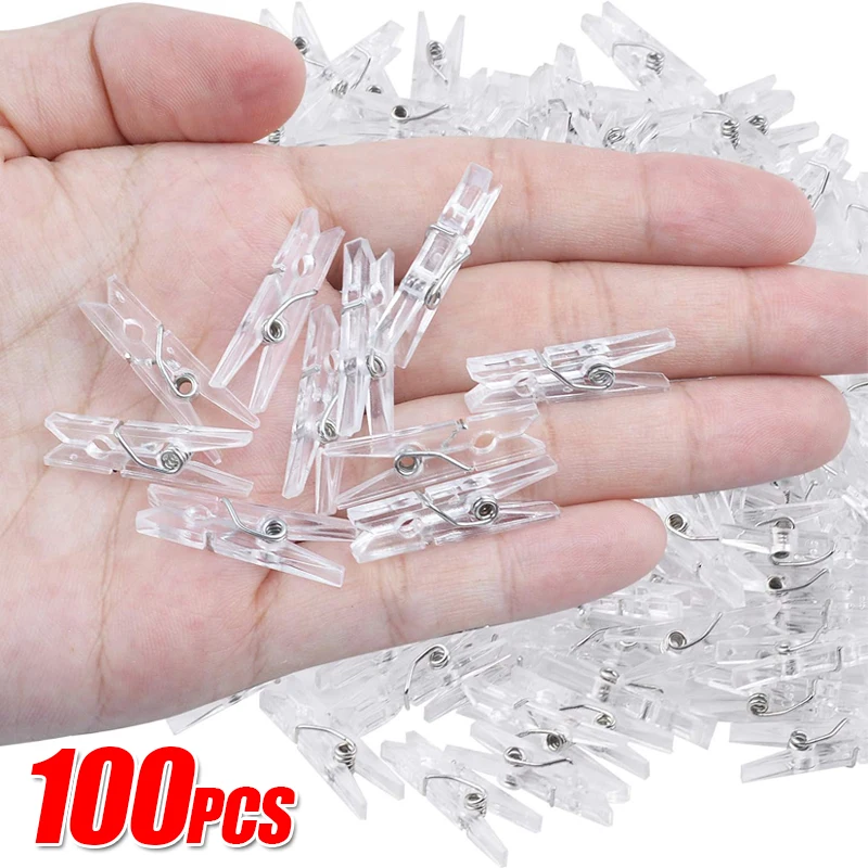 Mini-pinces-photo-en-plastique-transparent-pinces-ressort-pour ...