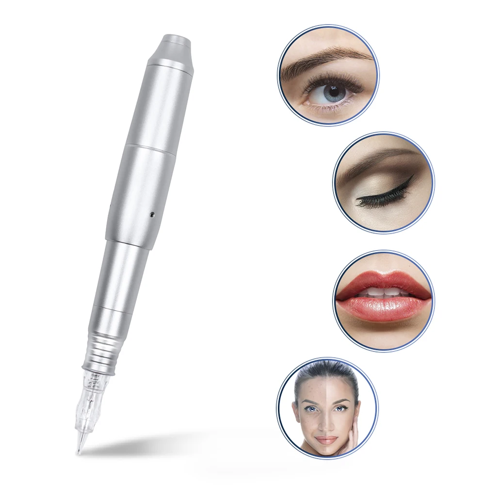 Permanent Makeup Machine Tattoo Pen with Needles Eyebrow Lip PMU ...