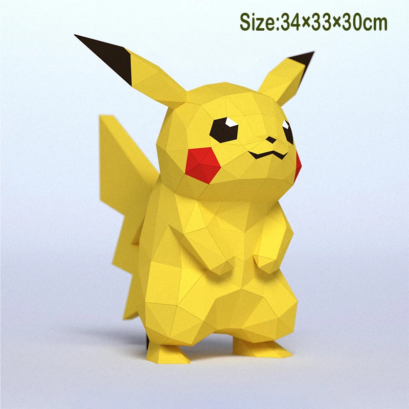 MINISO-Pokemon-Pikachu-3D-modelo-de-papel-Papercraft-juguete-hecho-a ...
