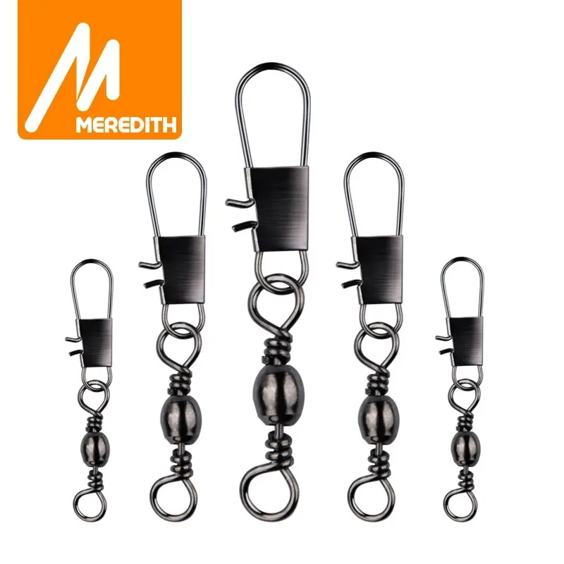 4 Size 100pcs/Pack Swivels Fishing Connector Pin Bearing Rolling Swivel ...