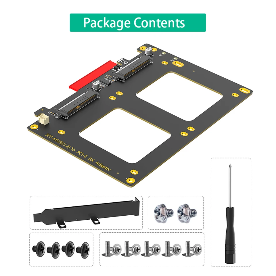 Adapter Delock Host Bus Adapter PCI Express X8 - 2x U.2 NVMe SFF-8639 ...
