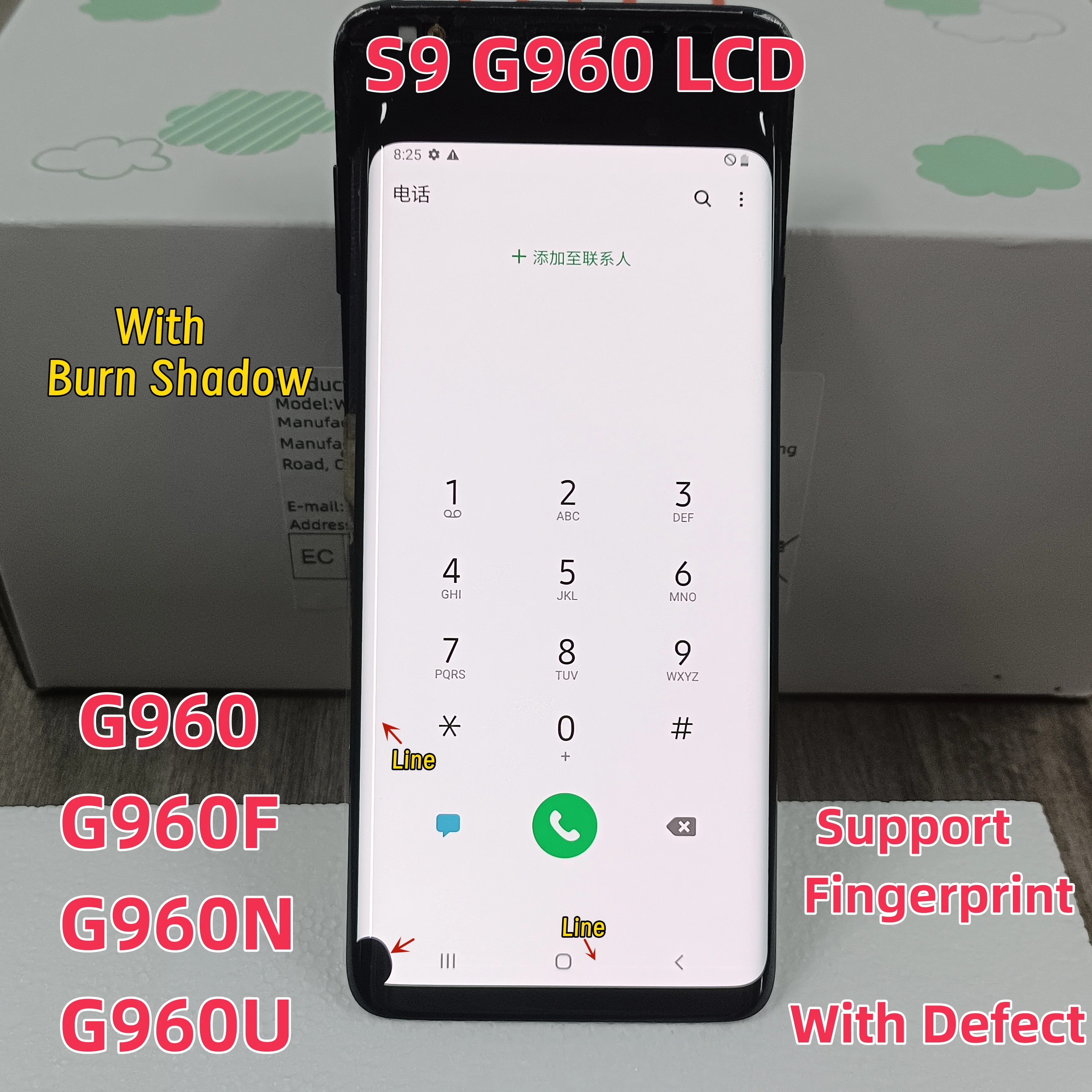 5.8"AMOLED Display For Samsung Galaxy S9 LCD With Defect SM-G960 G960F ...